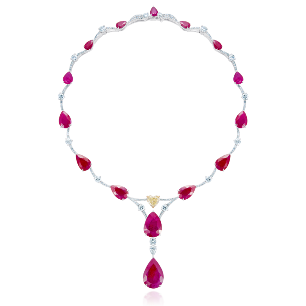 Diamond Gold Ruby Necklace – Dhamani