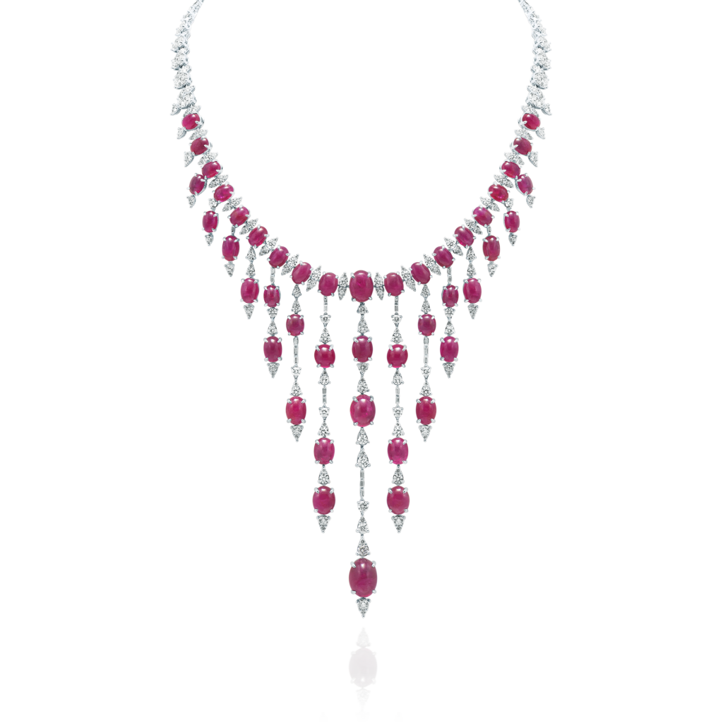 Diamond Set Ruby Necklace – Dhamani