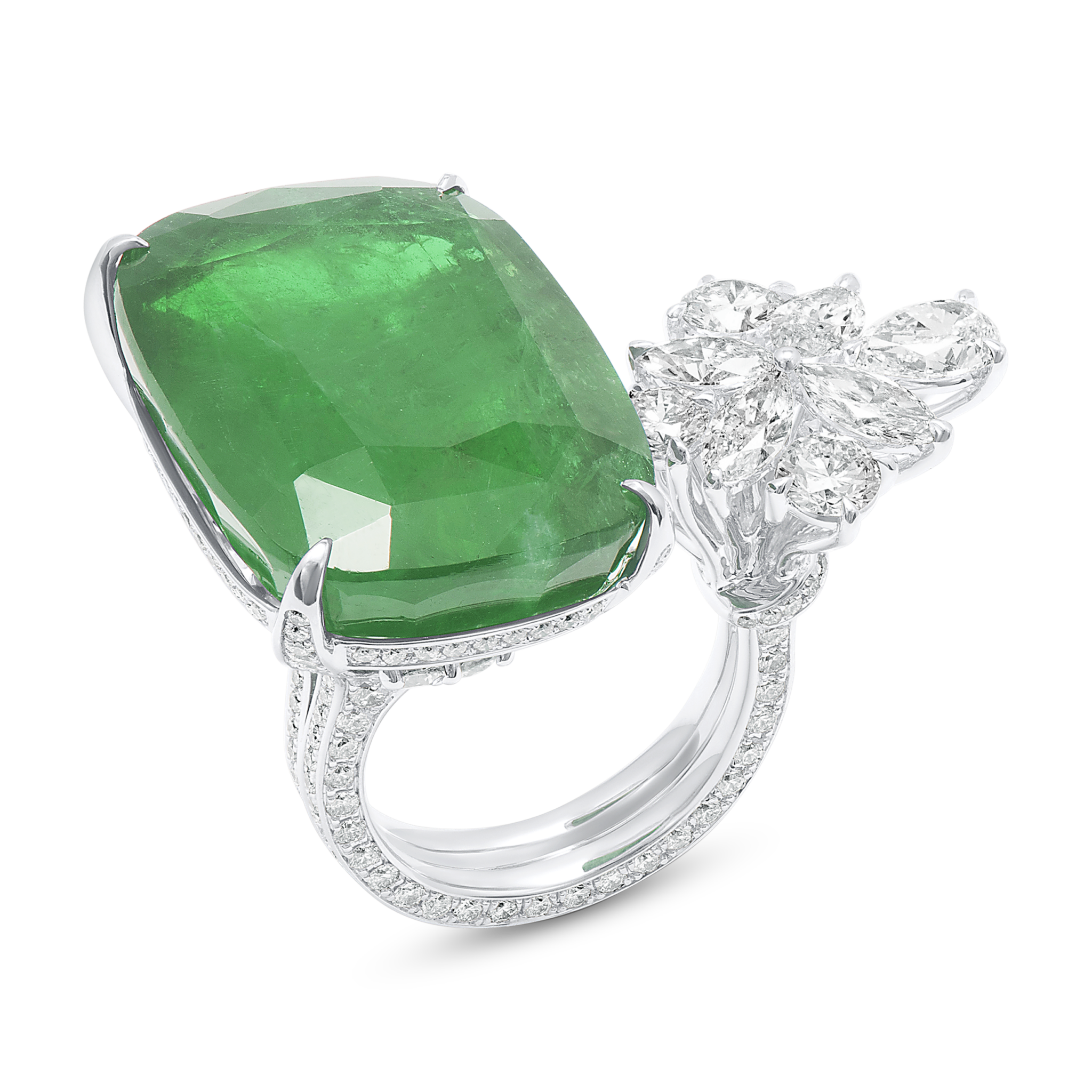 Diamond Gold Emerald Ring – Dhamani